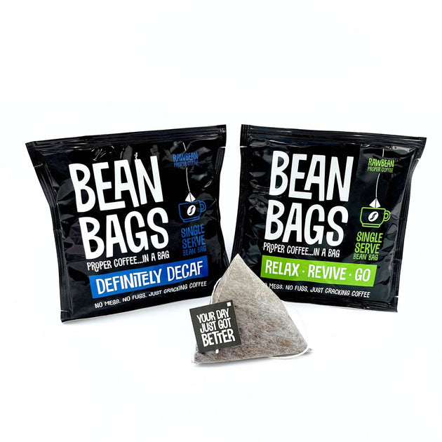 Raw Bean Definitely Decaffeinated Individually Enveloped Coffee Bean ...